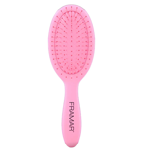 Framar Mini Detangle Hair Brush - Pink - Flexible Bristles for Pain Fr ...