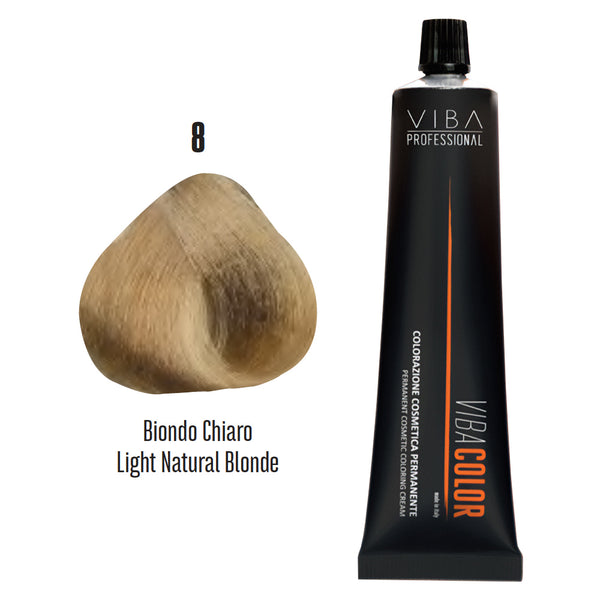 8 Light Natural Blonde - Viba Professional Permanent Hair Colour 100 m ...