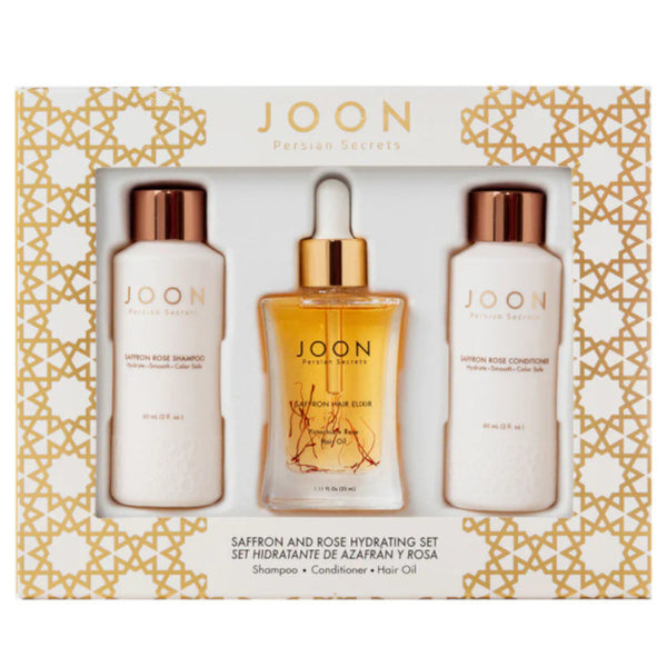 Joon Hydrating Haircare Set - Saffron Rose Shampoo, Conditioner & Saff ...
